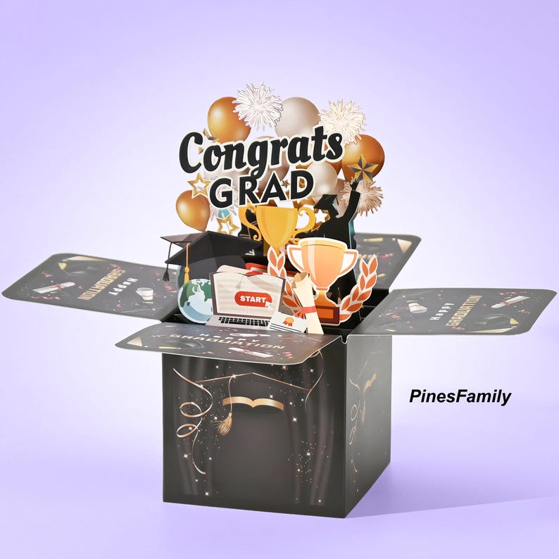 S03-graduation Explosion Box Card – Class of 2026 Congrats Grad Gift ...