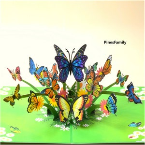 A02-3D Pop up Butterfly Greeting Card - Elegant and Unique Birthday or ...