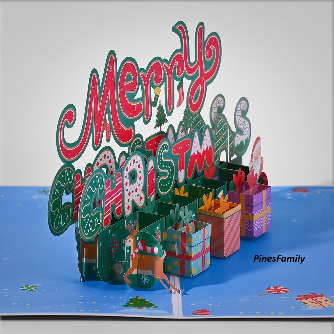 B19-3D Pop up Christmas Greeting Card With Colorful Gift Box - Etsy