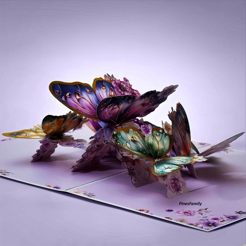 A19-3D Pop up Butterfly Greeting Card - Elegant and Unique Birthday or ...
