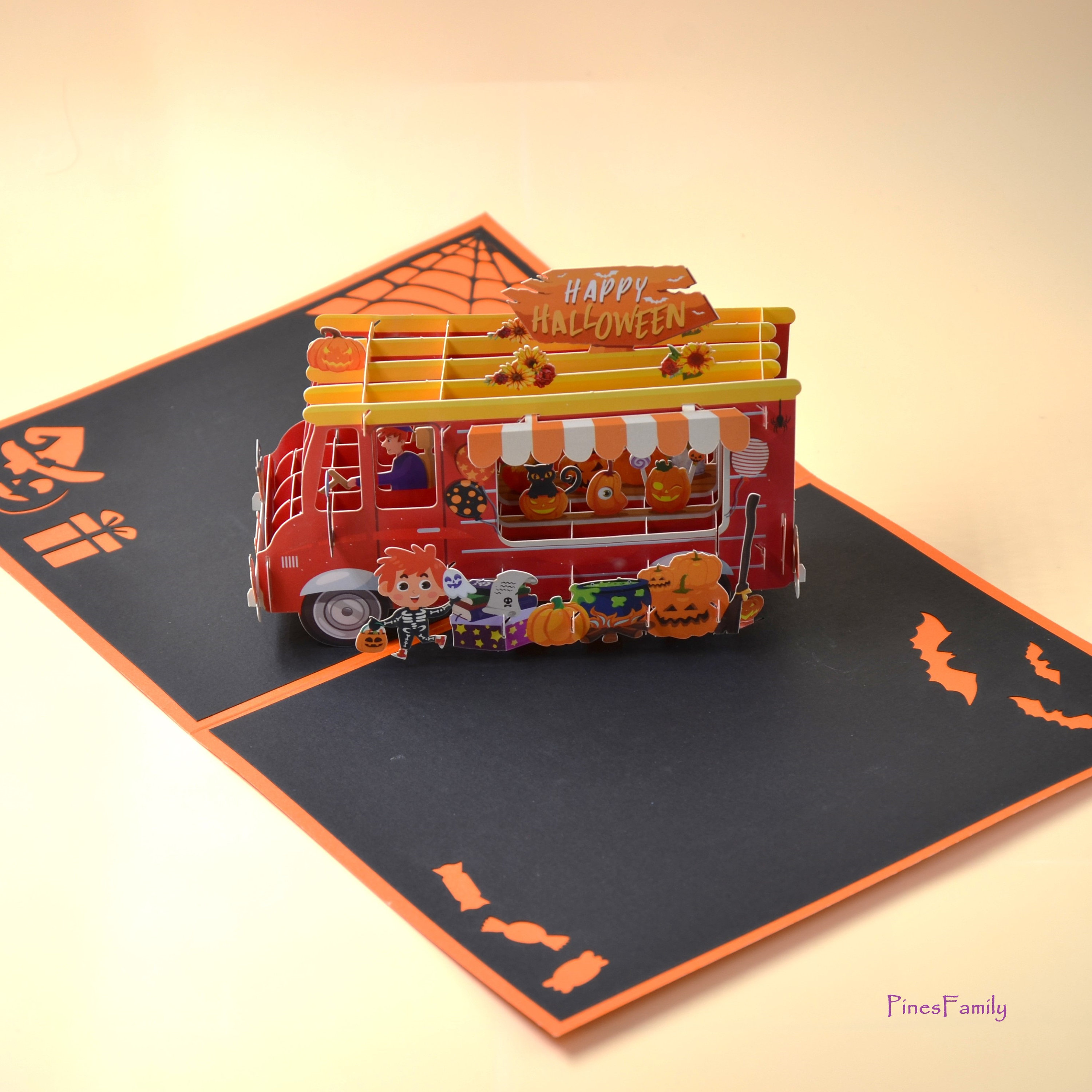 D02-happy Halloween 3D Pop-up Card - Spooky Halloween Pumpkin Car - Etsy