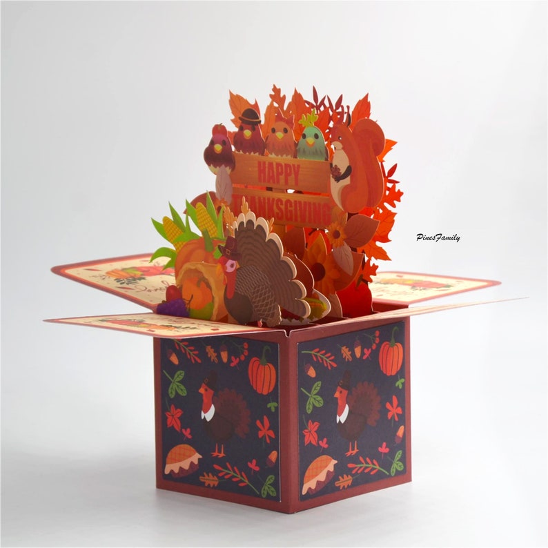 T10-3D Pop up Card for Thanksgiving-turkey and Pumpin - Etsy