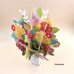 G10-pop up Flower Bouquet Paper Craft Greeting Cards | Roses | Mother ...