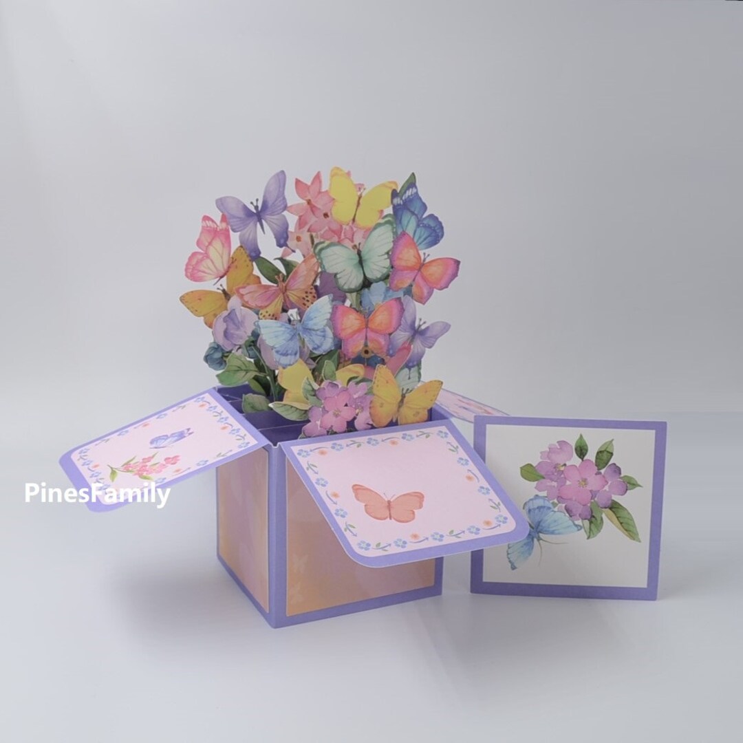 3D Pop up Flower Card: Butterfly Bouquet, All Occasions - Etsy