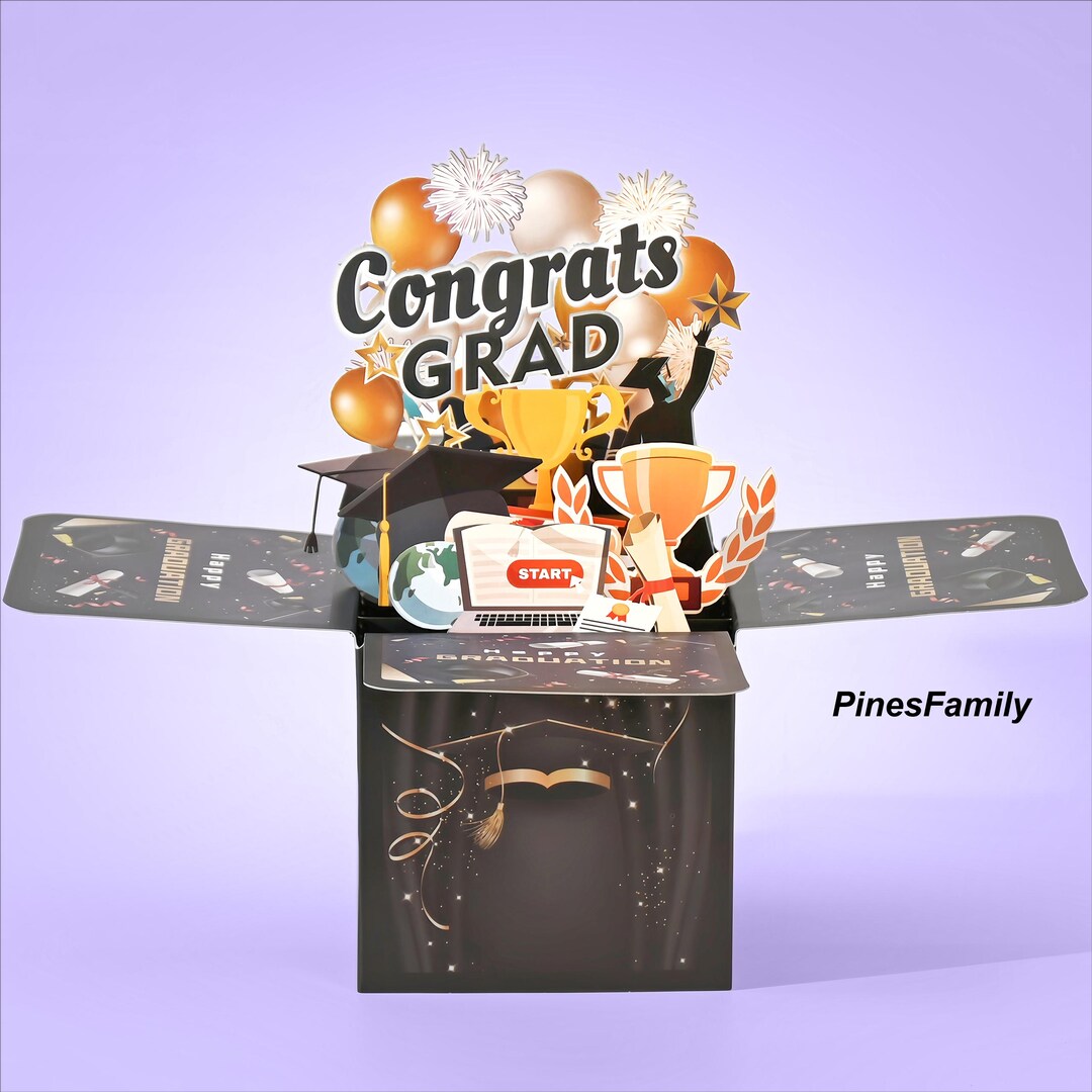 S03-graduation Card | 3D Pop up Graduation Box Card | Surprise ...