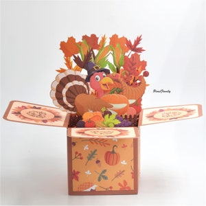 T09-3D Pop up Card for Thanksgiving-turkey and Corn - Etsy