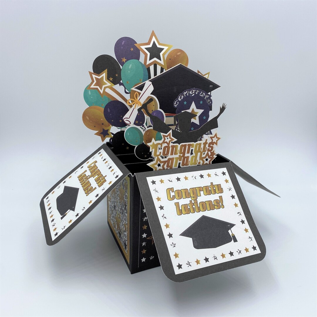 S03-graduation Card | 3D Pop up Graduation Box Card | Surprise ...