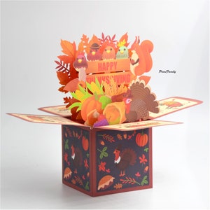T10-3D Pop up Card for Thanksgiving-turkey and Pumpin - Etsy