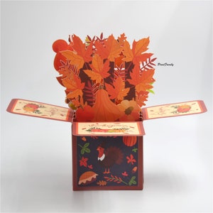 T10-3D Pop up Card for Thanksgiving-turkey and Pumpin - Etsy