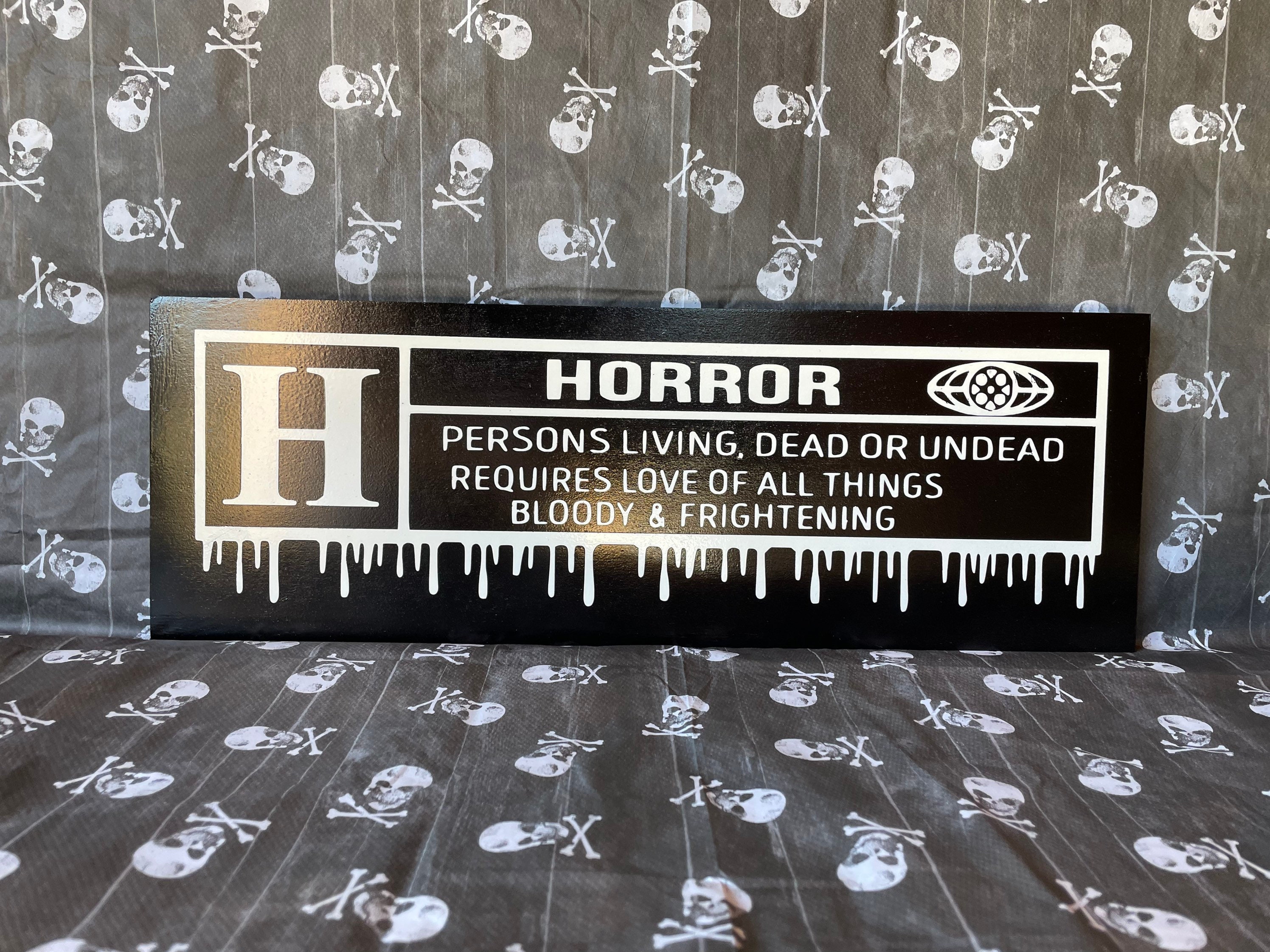 Rated H Horror Sign | Etsy