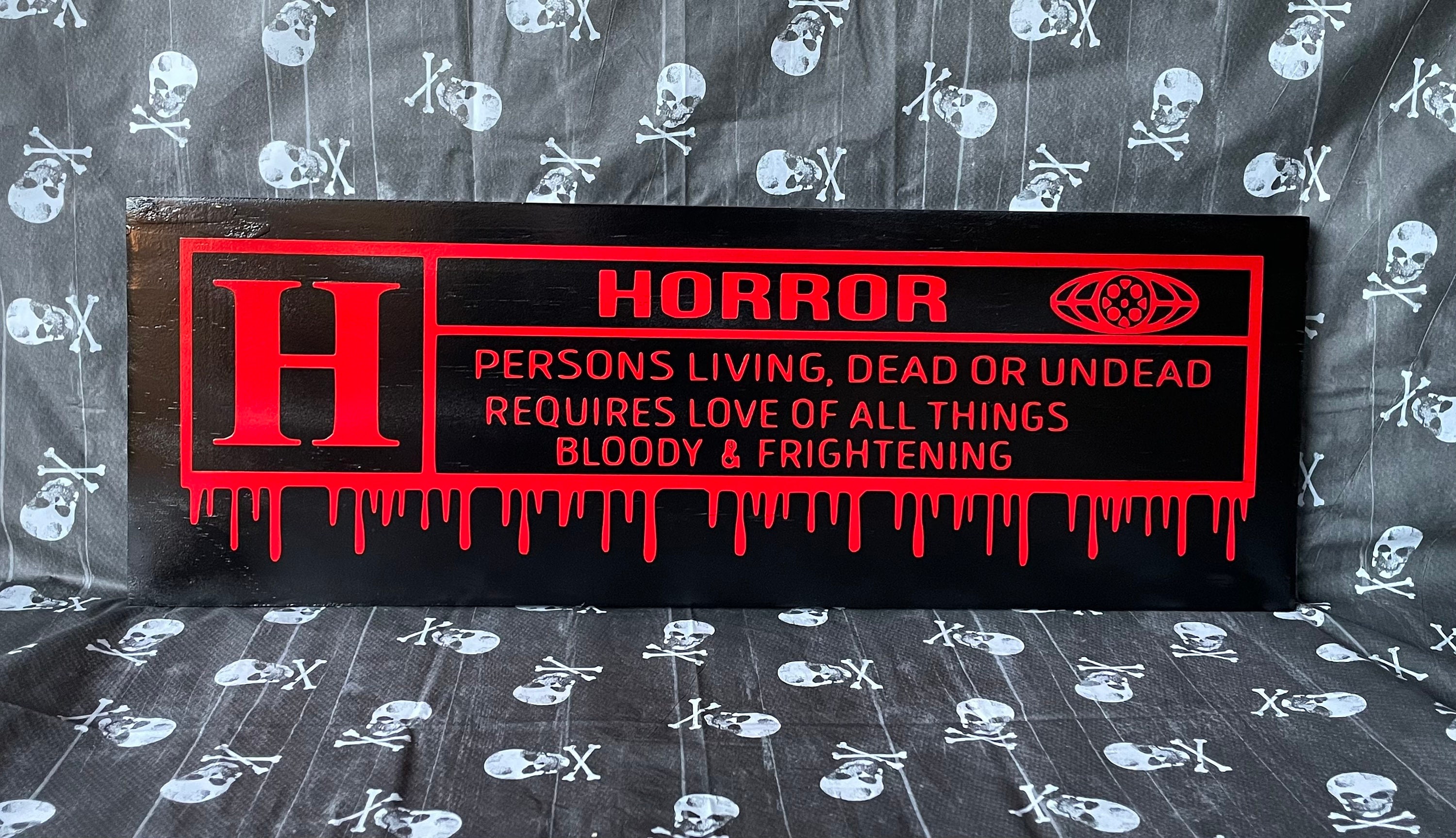 Rated H Horror Sign | Etsy