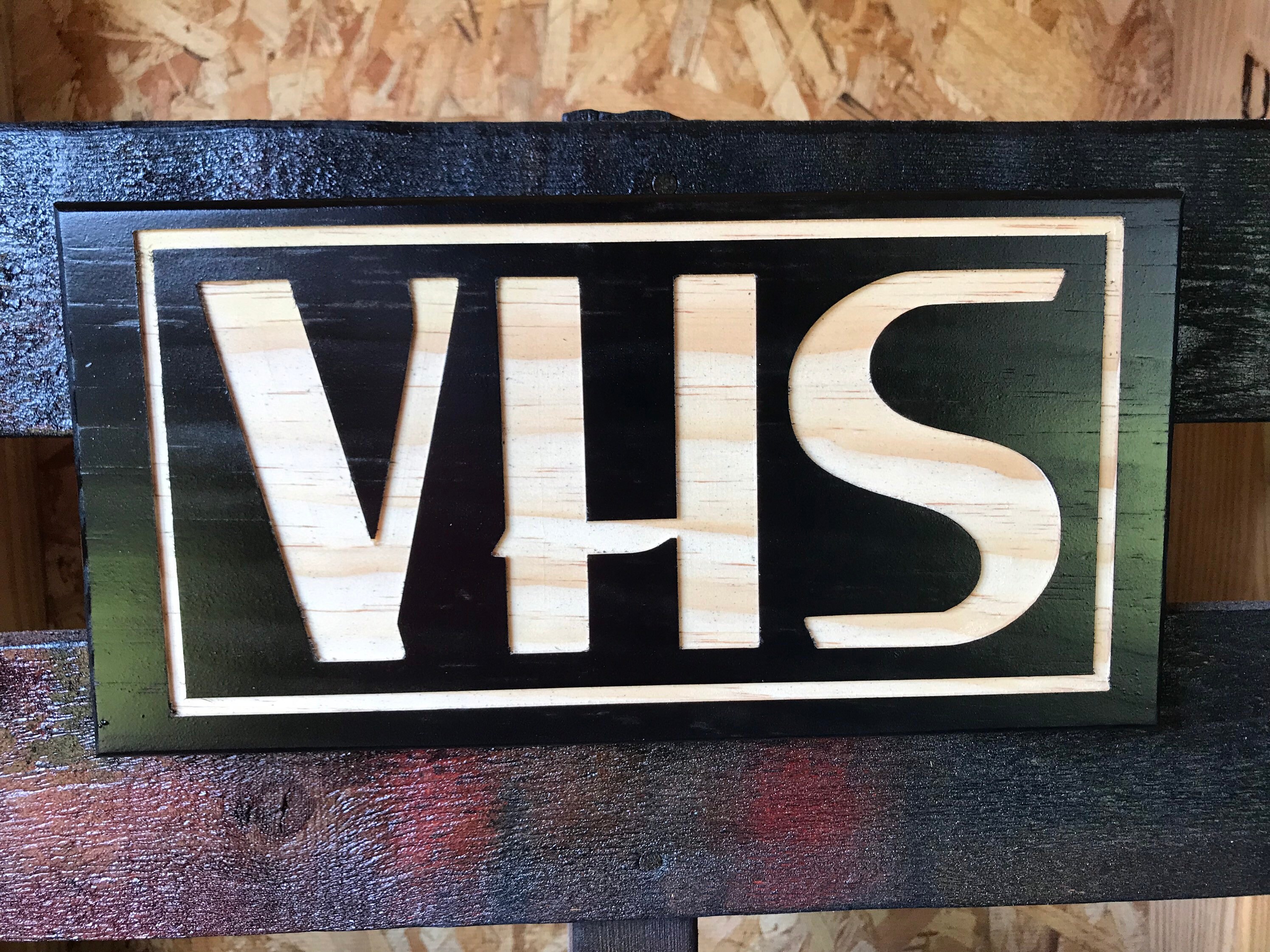 Carved VHS Sign with or without Blood Spatter | Etsy
