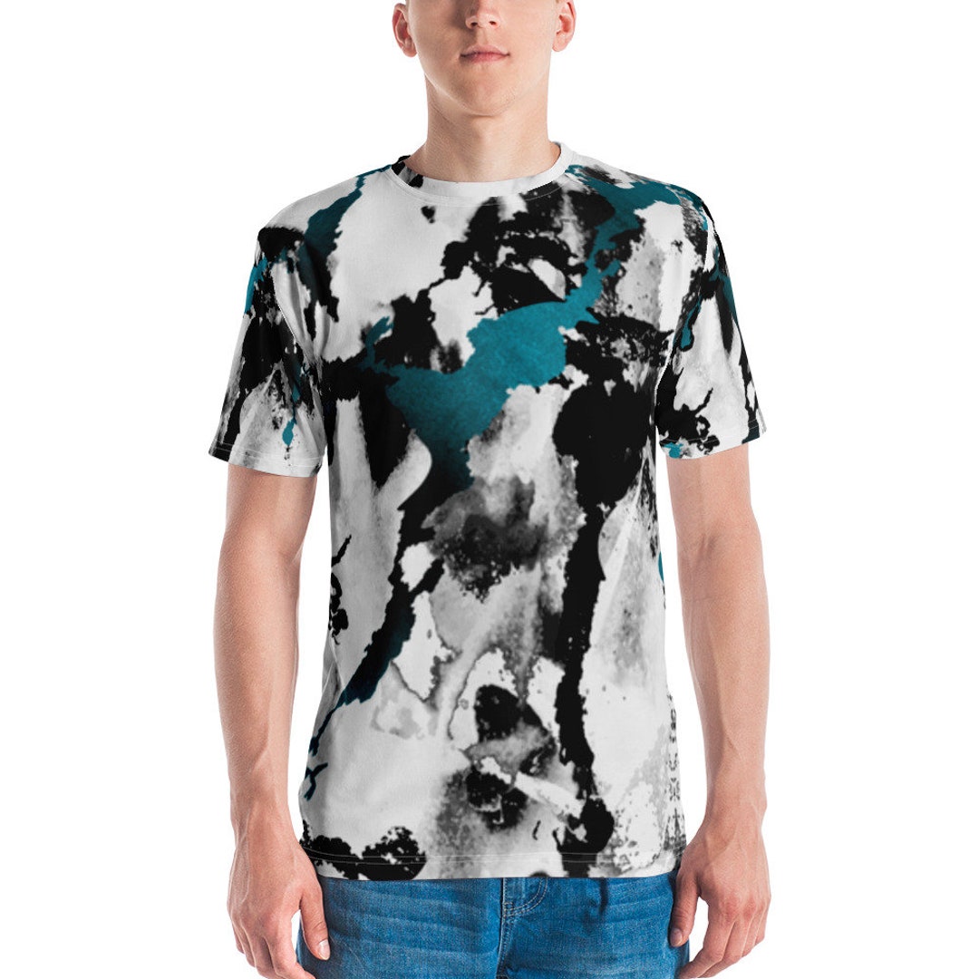 Men's Colorful Pint T-shirt, Lightweight Crewneck T-shirts, Short ...