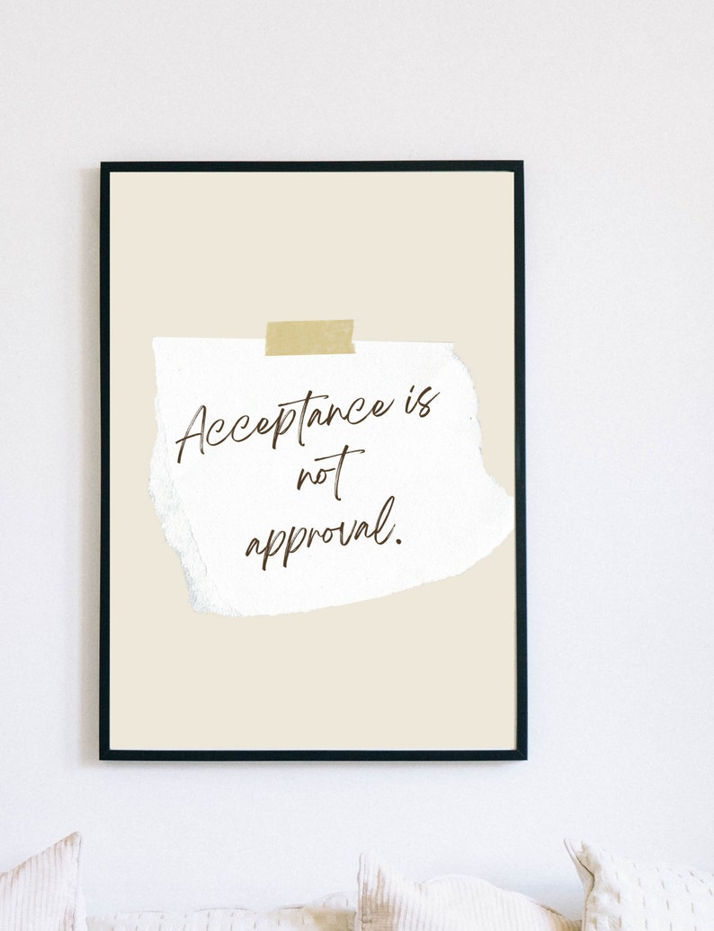 Acceptance is Not Approval | DBT Skills PDF | Mental Health Poster ...
