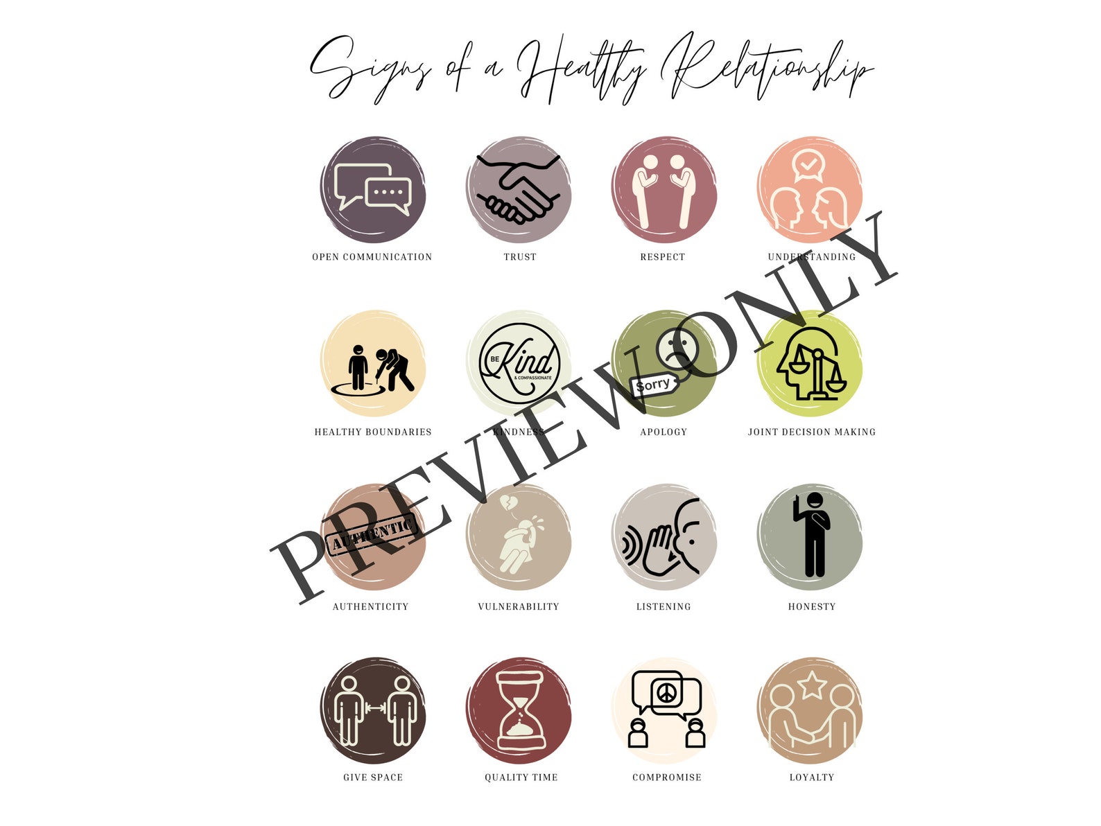 Healthy Relationship Poster Therapy Poster Counseling - Etsy