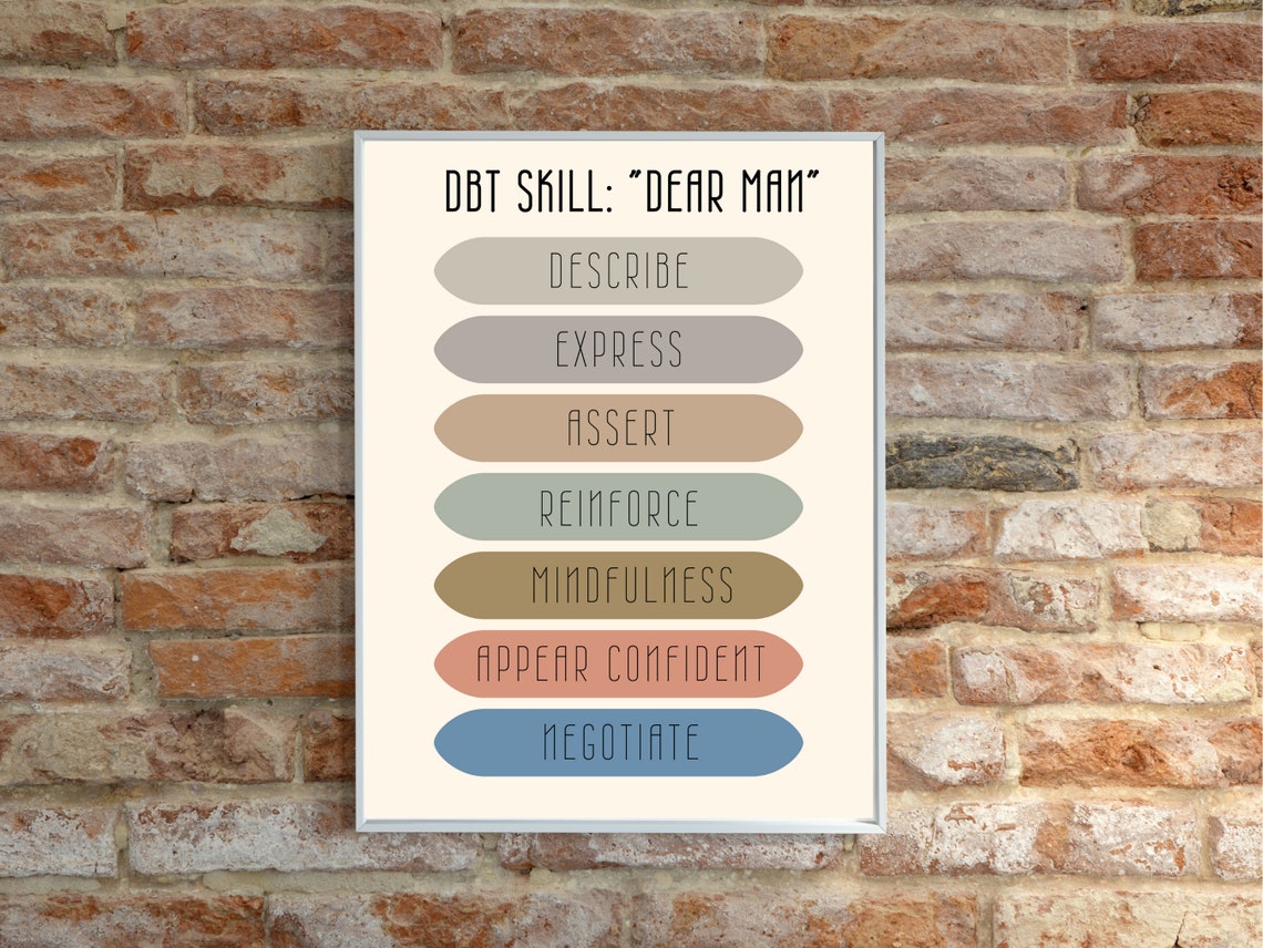 DBT Skill DEAR MAN Poster | Dbt Therapy | Therapy Handout | Therapy ...