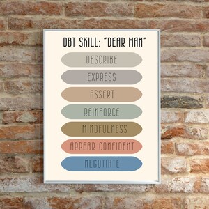 DBT Skill DEAR MAN Poster | Dbt Therapy | Therapy Handout | Therapy ...
