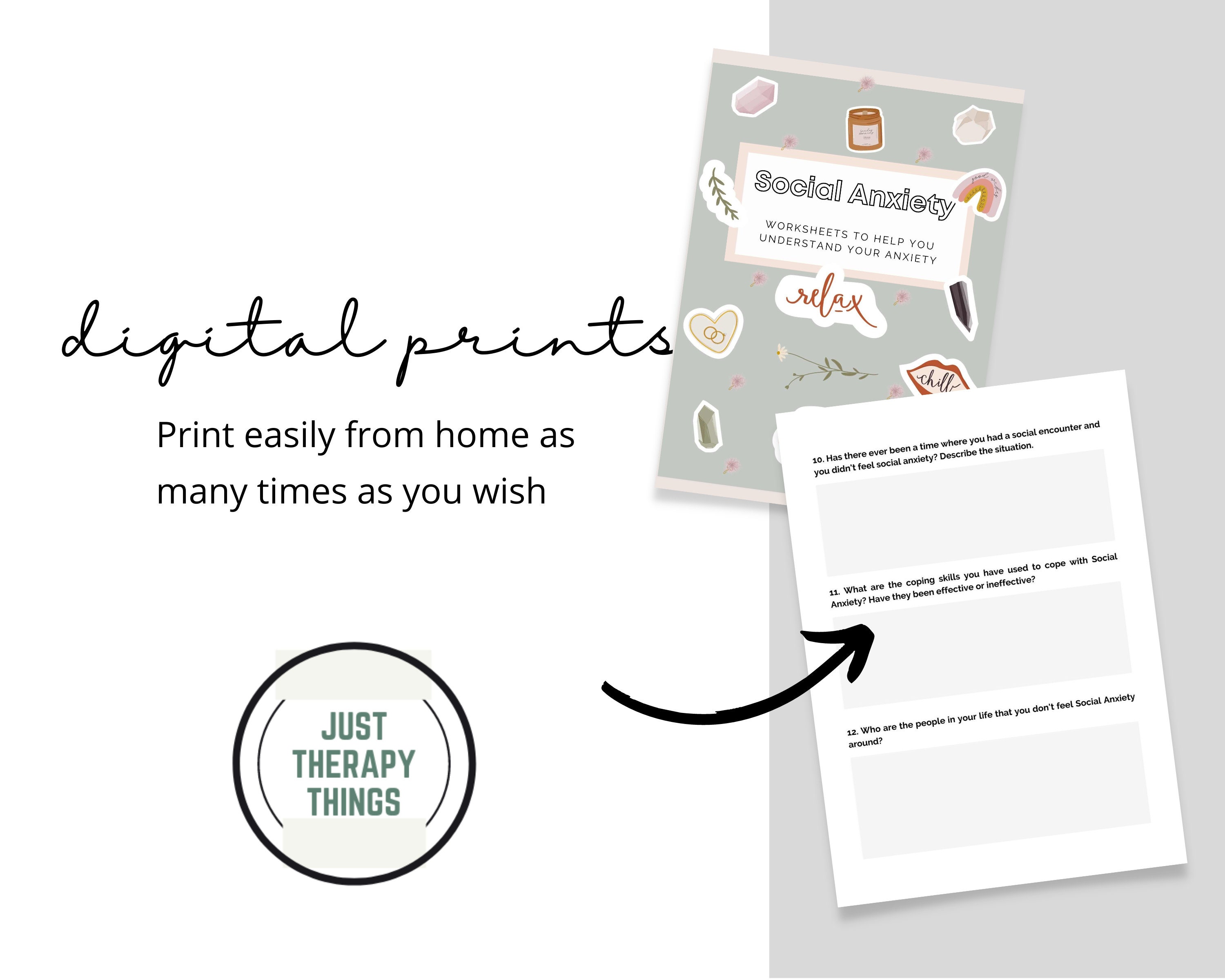 Social Anxiety Worksheets | CBT Worksheets for Anxiety | Anxiety ...