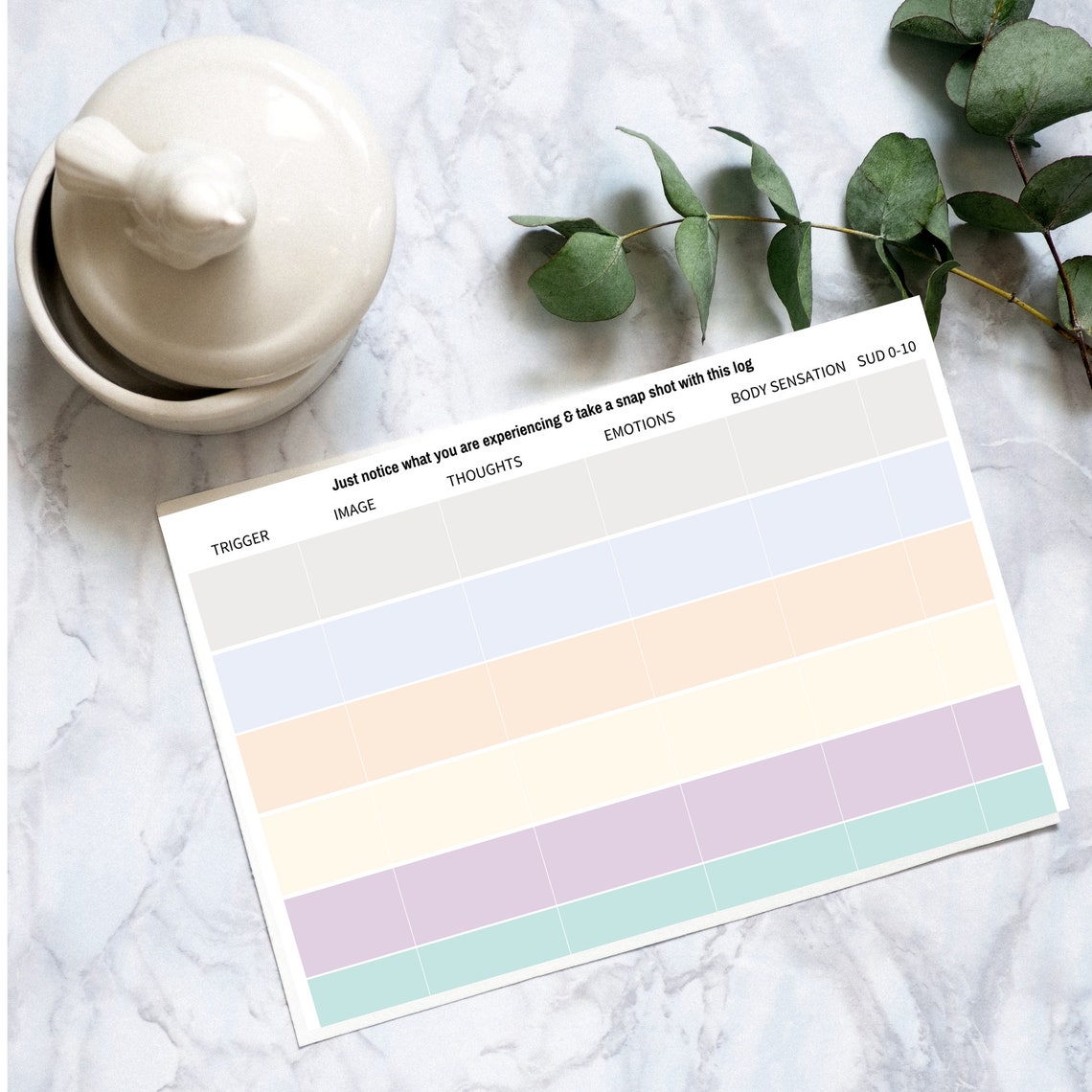 EMDR TICES Log | Therapy Worksheet | EMDR Therapists | Therapy Handout ...