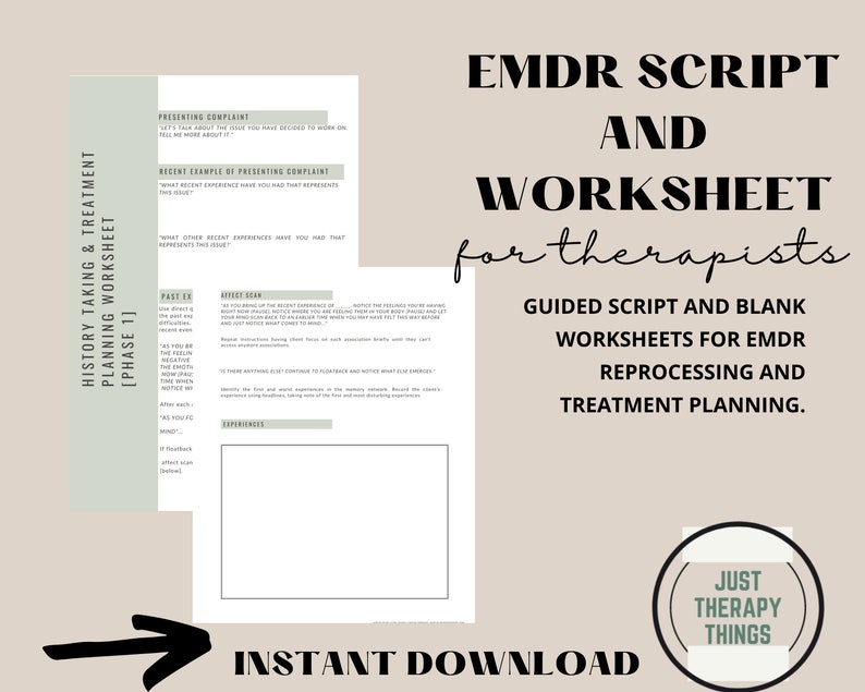 EMDR Worksheets for EMDR Therapy | Therapy Worksheets | | Emdr Therapy ...