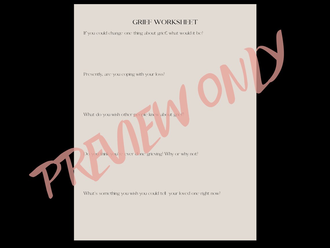 Stages of Grief Worksheet Set for Therapists| Counseling Worksheets ...