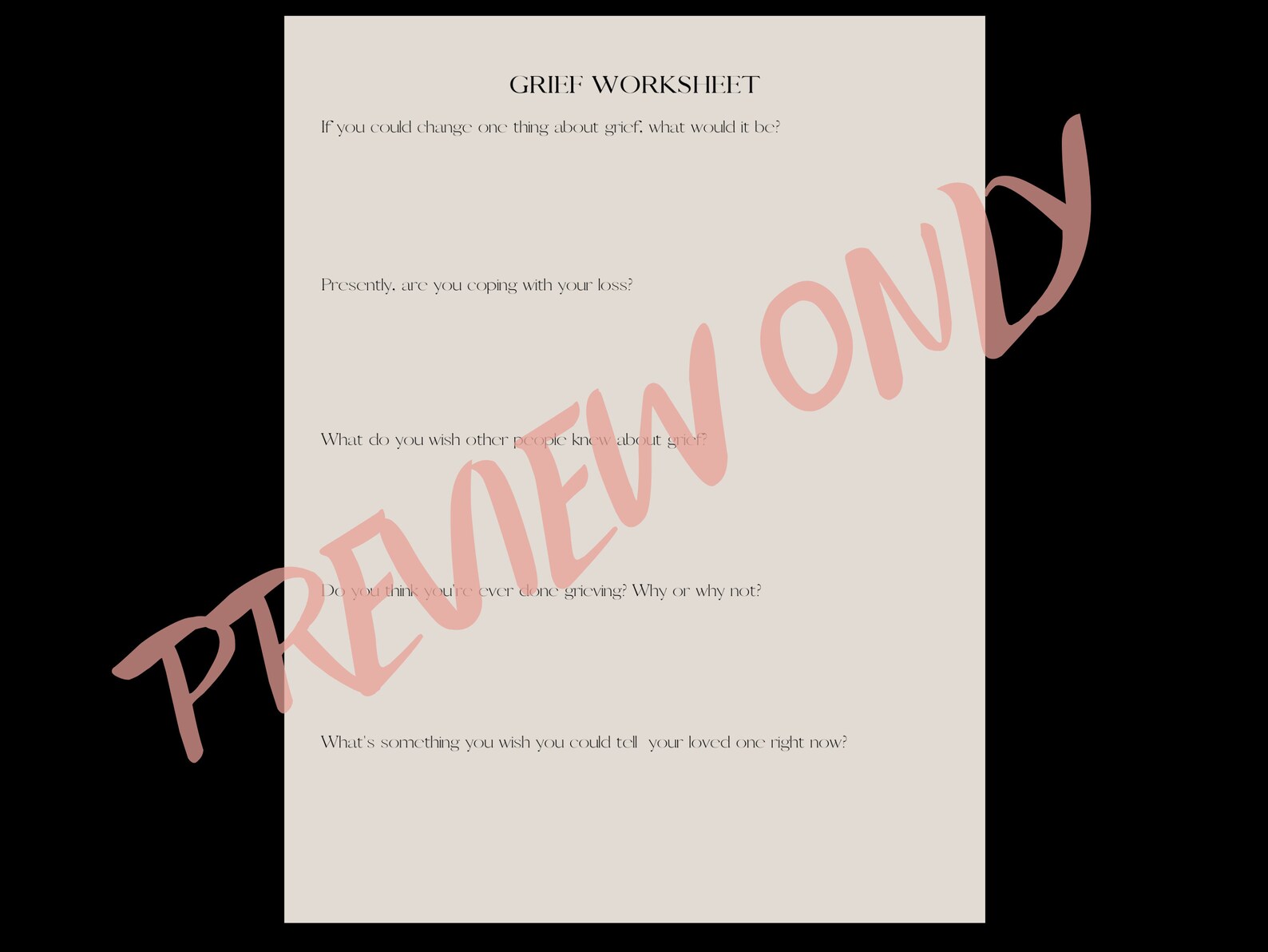 Stages of Grief Worksheet Set for Therapists| Counseling Worksheets ...