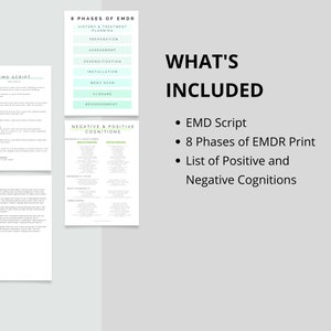 EMD Script Bundle | Phases of EMDR | Negative and Positive Cognitions ...