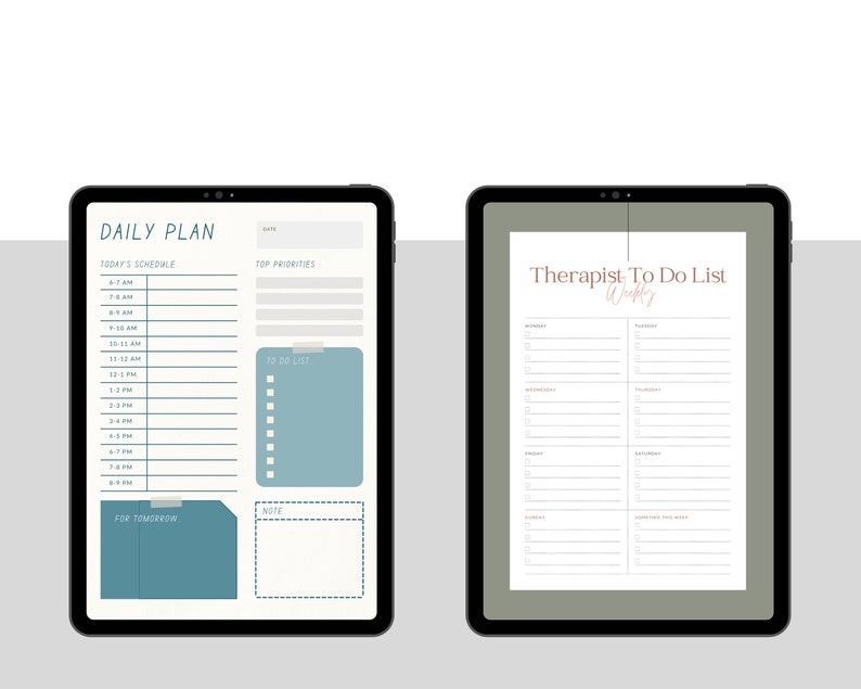 Therapist Daily and Weekly Plan/to Do List Set| to Do List | Agenda ...