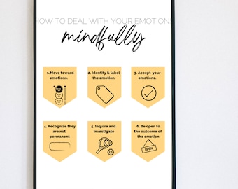 Mindfulness Worksheet Printable 5-4-3-2-1 Technique - Etsy