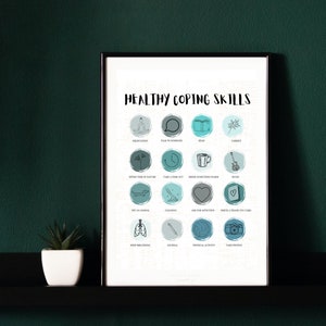 Healthy Coping Skills Therapy Poster | Therapy Handout | Therapy ...