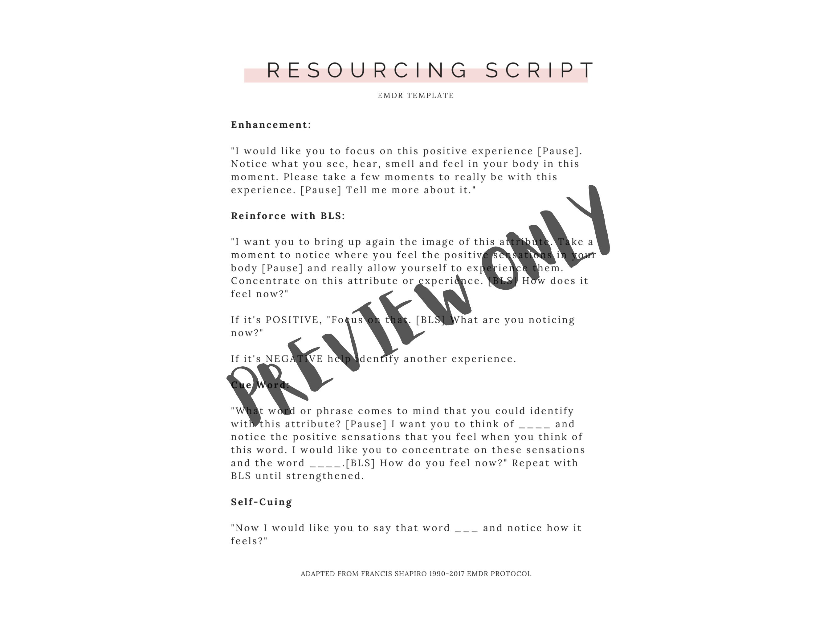 EMDR Future Template And Resourcing Script EMDR Therapy Etsy UK