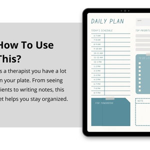 Therapist Daily and Weekly Plan/to Do List Set| to Do List | Agenda ...