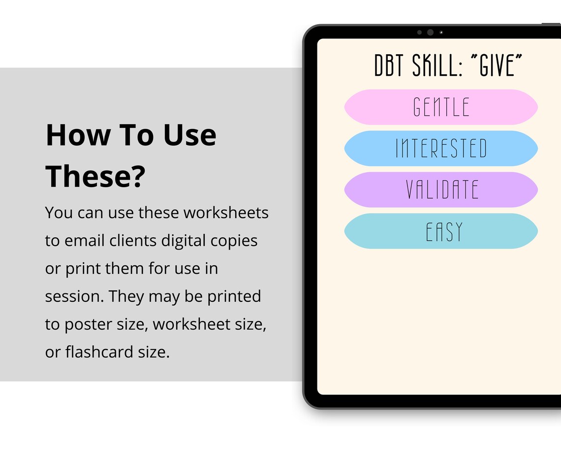 20 DBT Skills Posters and Flashcards | DBT Skills | DBT Therapy ...