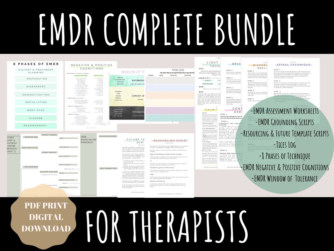 EMDR Complete Bundle for Therapists | EMDR Therapy | Emdr Worksheets ...