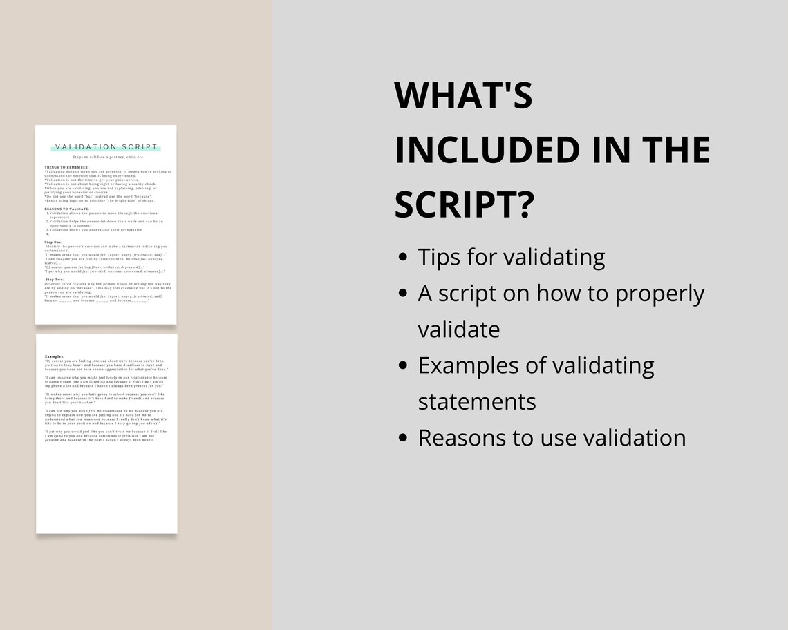Validation of Emotions Script for Parents, Partners, and Therapists ...