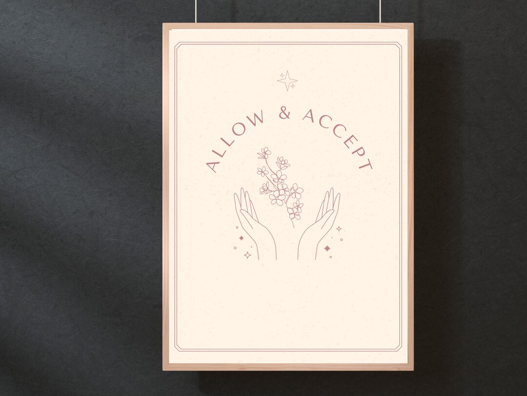 Allow and Accept Quote Therapy Print | Therapist Office Decor | Therapy ...