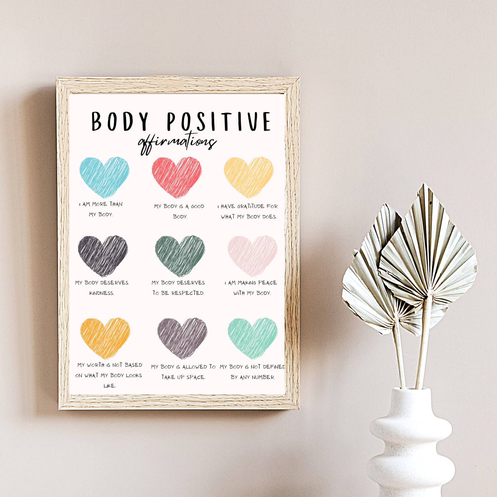 Body Positive Affirmations Wall Art Positive Affirmation - Etsy