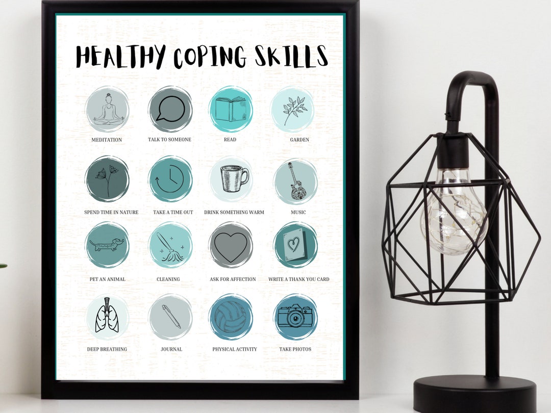Healthy Coping Skills Therapy Poster | Therapy Handout | Therapy ...