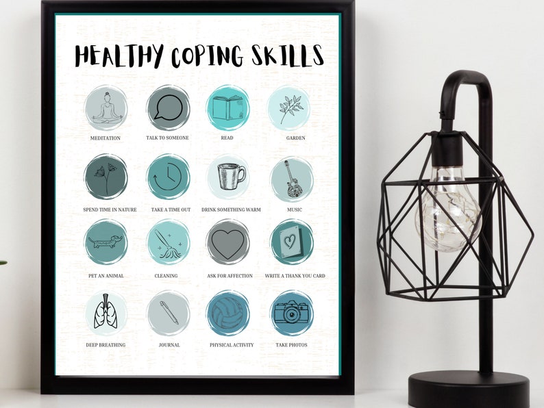Healthy Coping Skills Therapy Poster Therapy Handout | Etsy