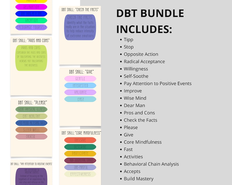 20 DBT Skills Posters and Flashcards | DBT Skills | DBT Therapy ...