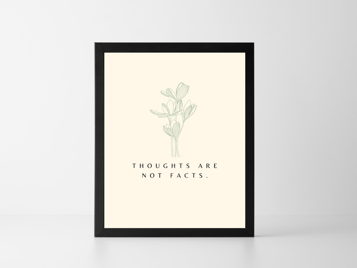 Thoughts Are Not Facts Mental Health Poster Therapist | Etsy