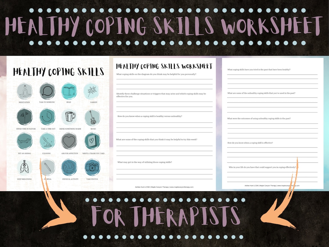 Healthy Coping Skills Worksheet for Therapists | Anxiety Relief ...