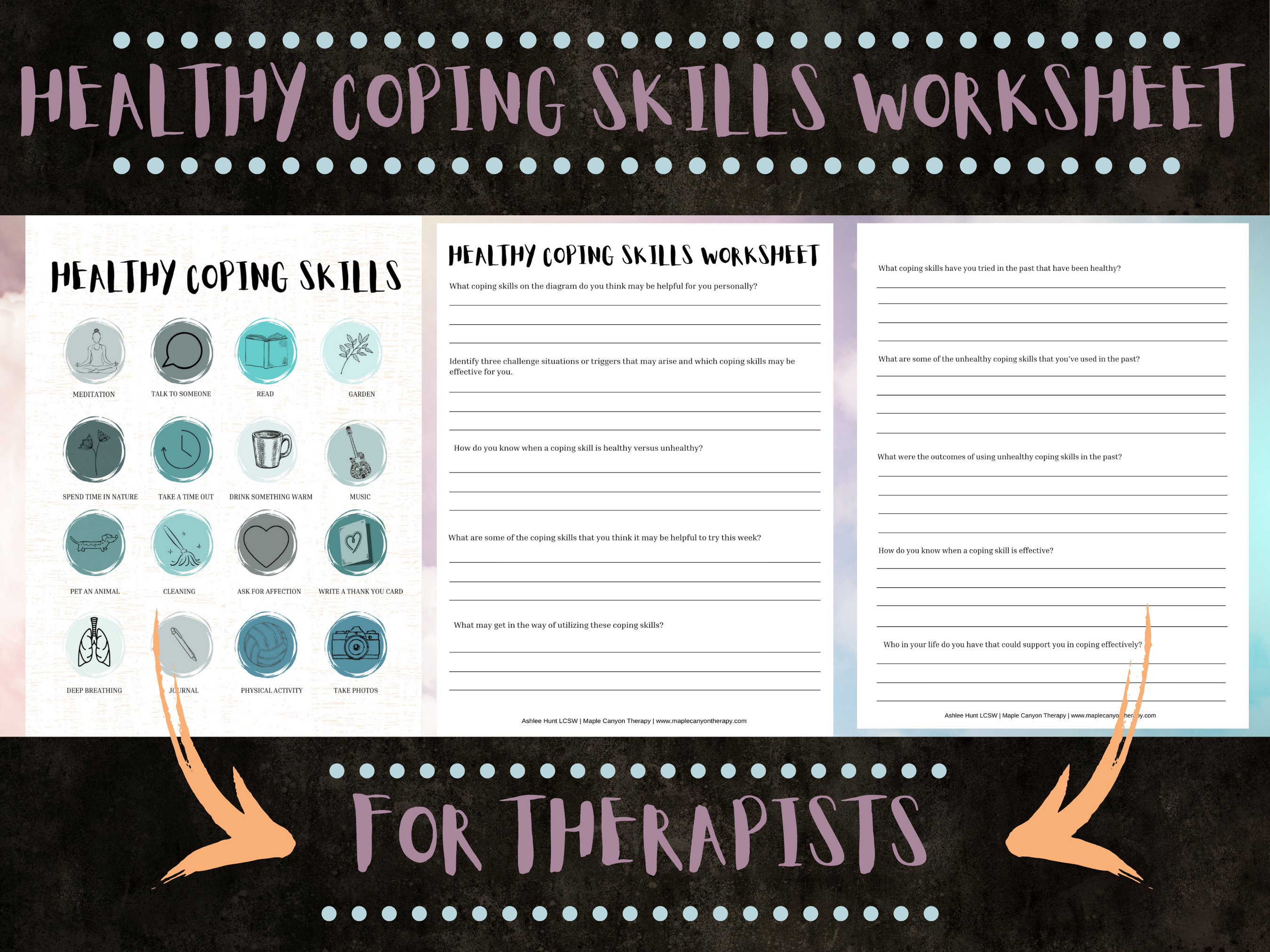 Healthy Coping Skills Worksheet for Therapists Anxiety | Etsy New Zealand