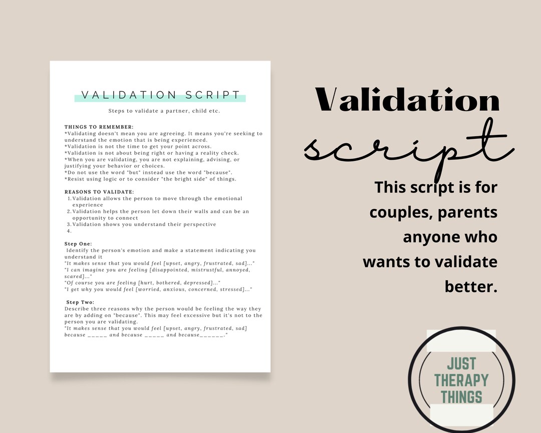 Validation of Emotions Script for Parents, Partners, and Therapists ...