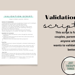 Validation of Emotions Script for Parents, Partners, and Therapists ...