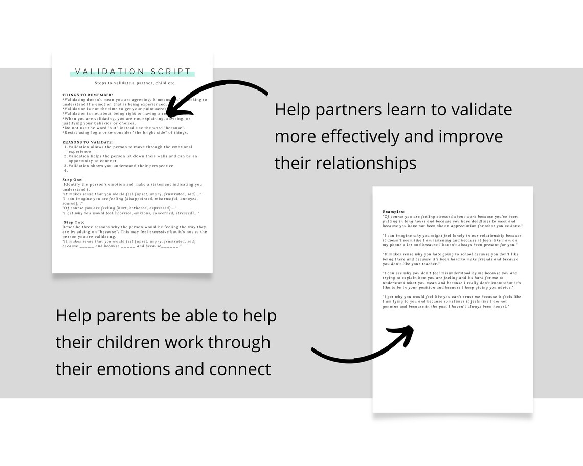 Validation of Emotions Script for Parents, Partners, and Therapists ...