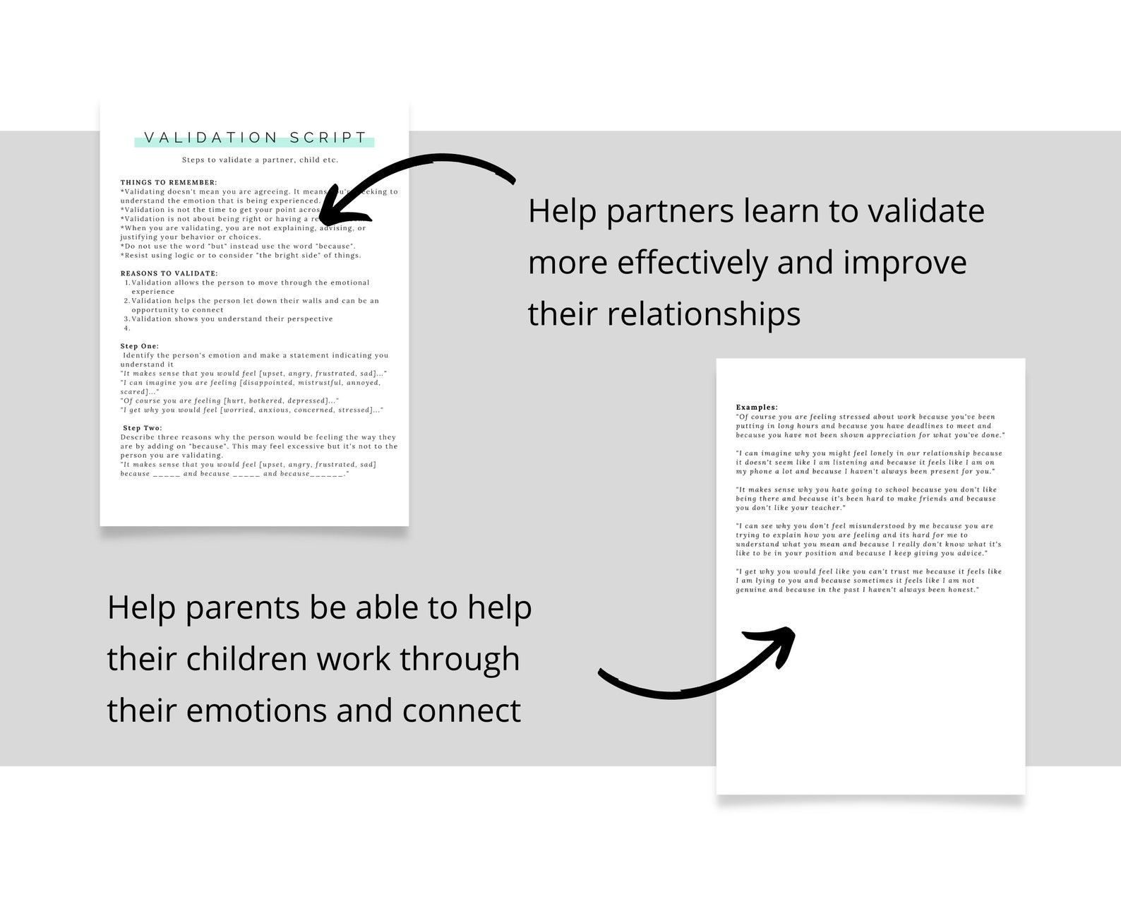 Validation of Emotions Script for Parents, Partners, and Therapists ...