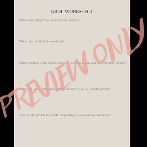 Stages of Grief Worksheet Set for Therapists| Counseling Worksheets ...