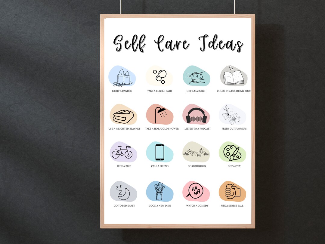 Self Care Plan Print | Self-care Tips | Counseling Poster | Therapy ...