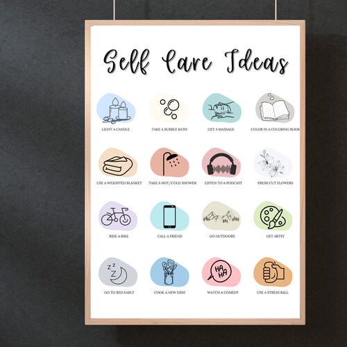 Self Care Plan Print Self-care Tips Counseling Poster - Etsy